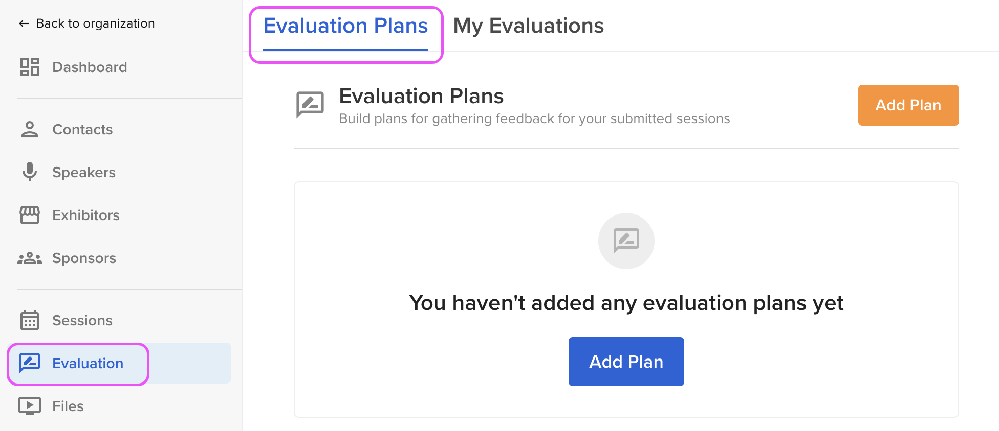 Create & Manage Evaluation Plans