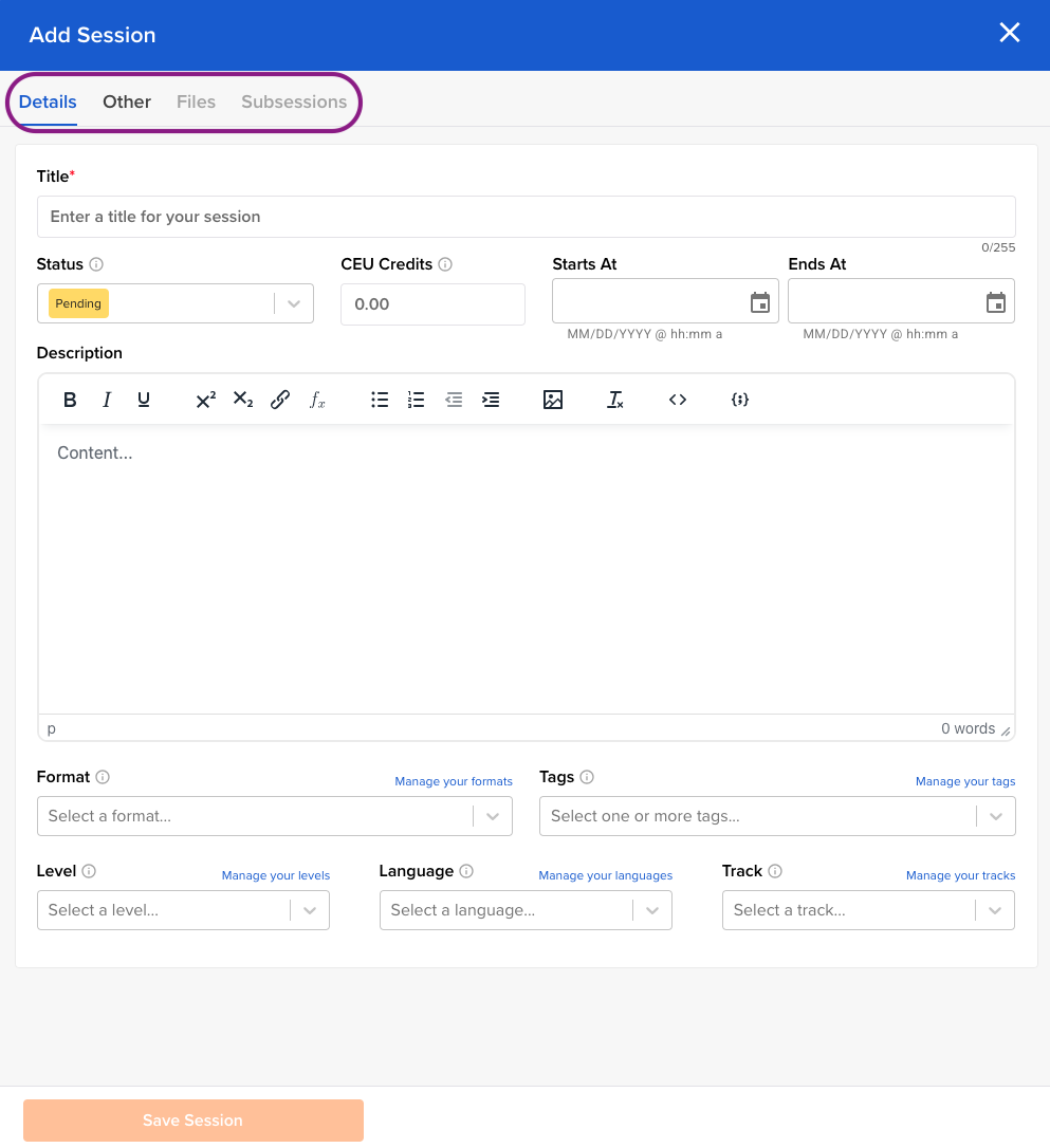 Creating A Session Manually