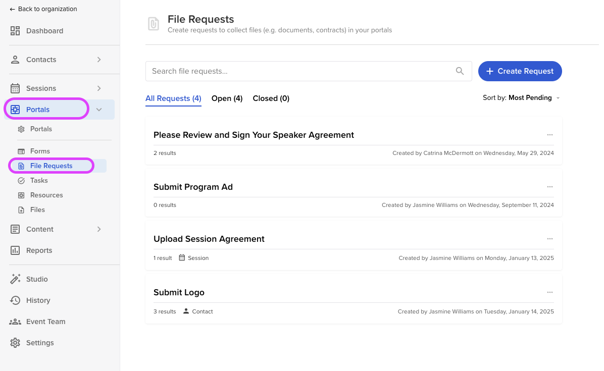 Collect Documents/File Requests
