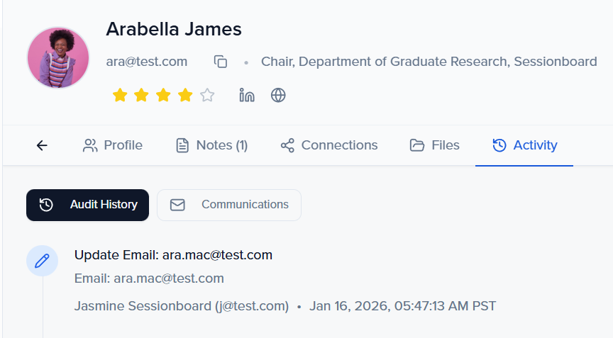 Understanding the Contact Profile in Sessionboard