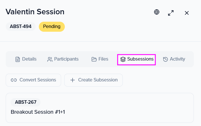 Create A Subsession