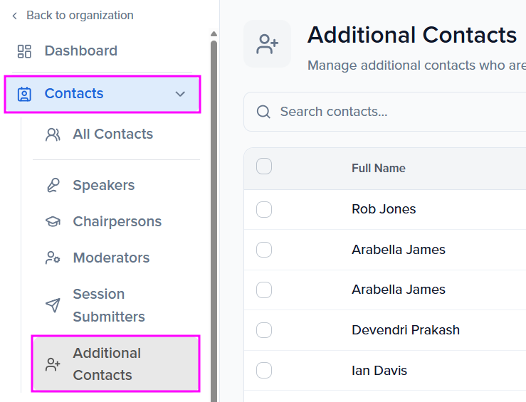 Additional Contacts