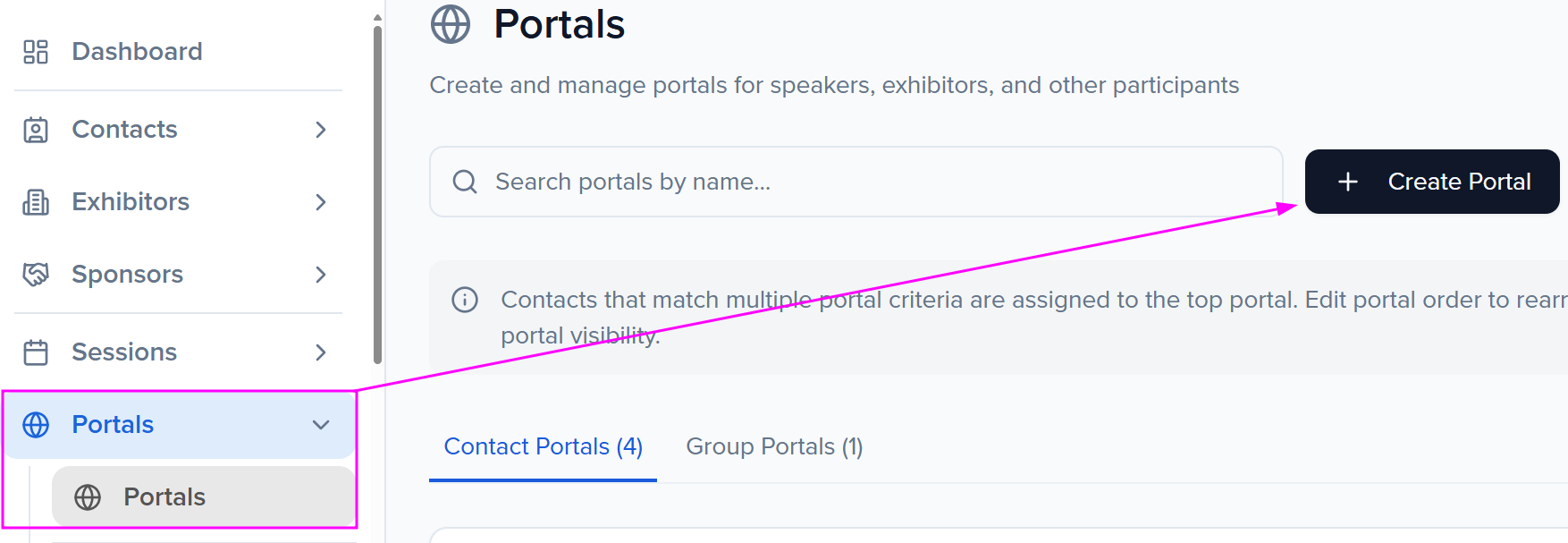 How to create a portal for accepted speakers?