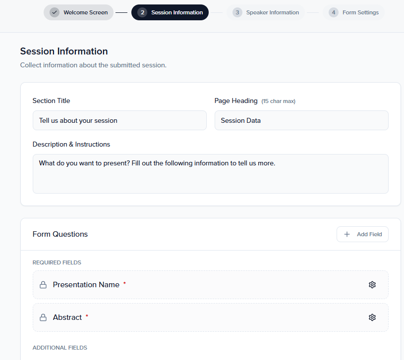 Create a session submission form