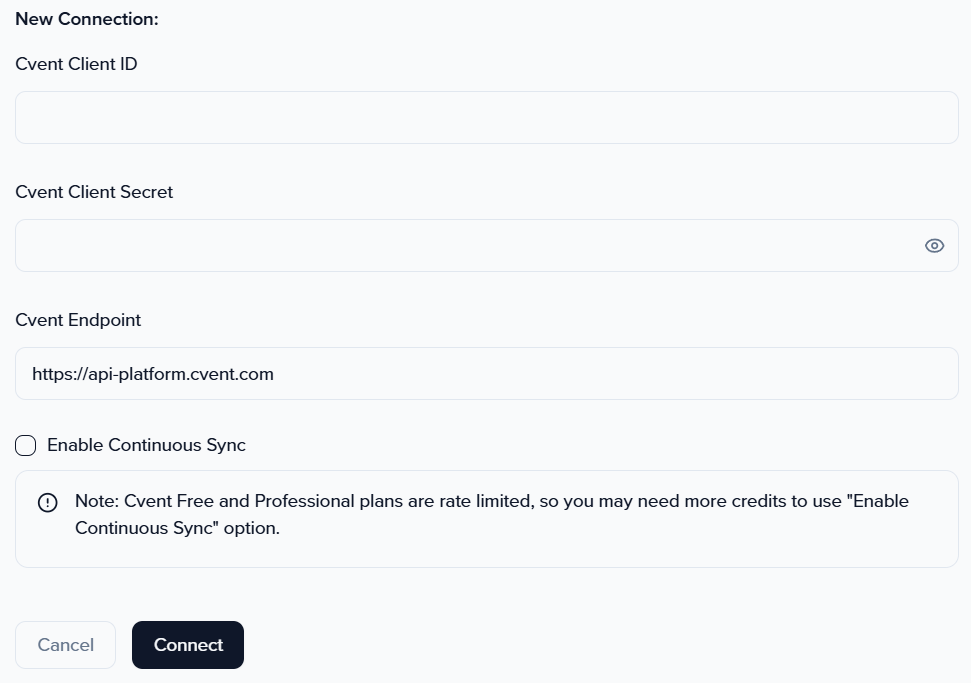 Cvent Integration